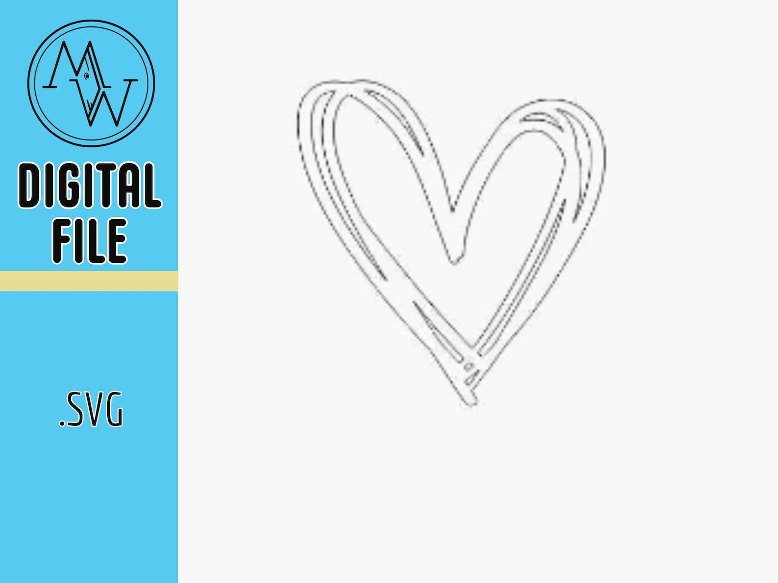 Heart SVG SVG Digital Files for CNC Laser and Vinyl | Etsy