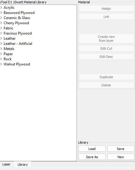 Xtool D1 Laser Lightburn Cut Library 5/10w All the Settings - Etsy Canada