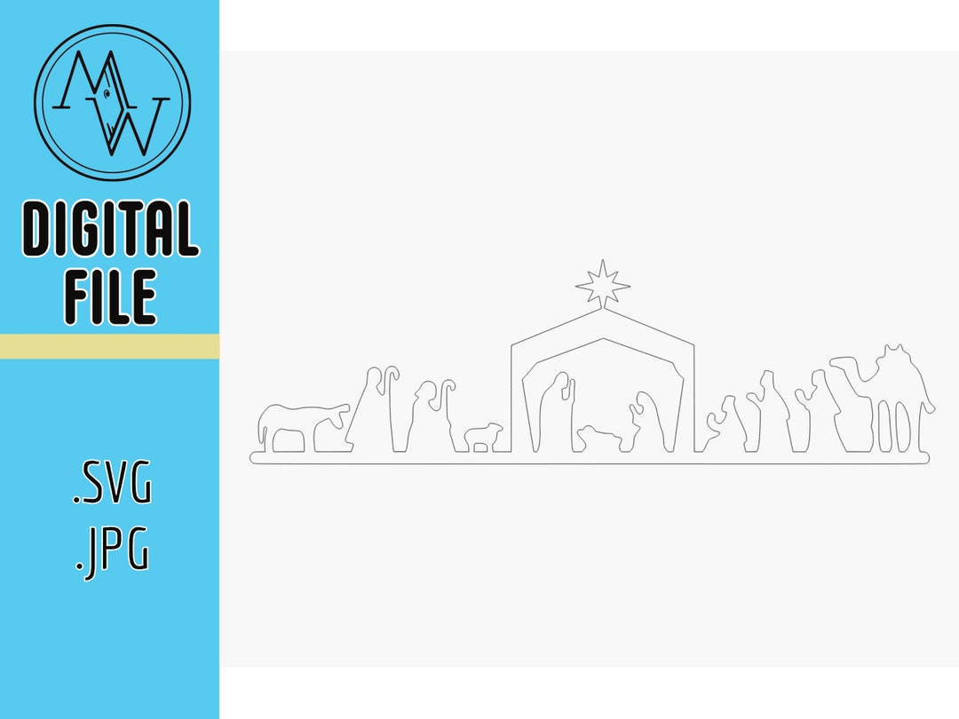 Nativity Continuous Ornament SVG. Perfect for Shirts, Laser Cutters ...