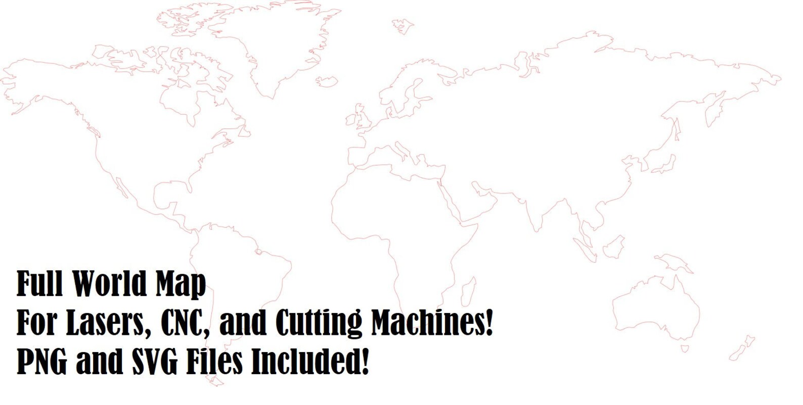 World Map SVG and PNG Map Cut File for Lasers CNC | Etsy