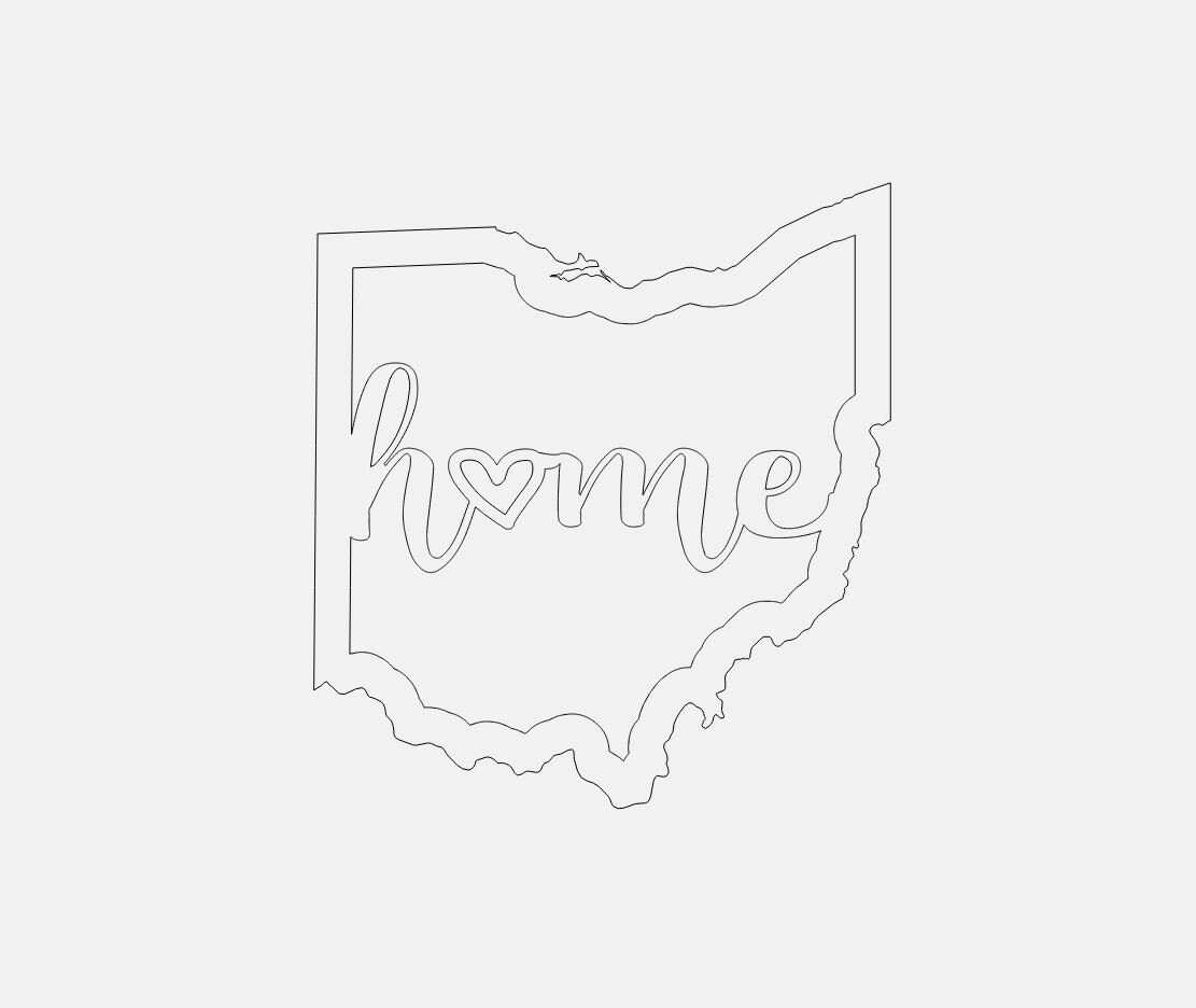 Ohio State Cut Out With The Word Home Wall Decor Art SVG and | Etsy