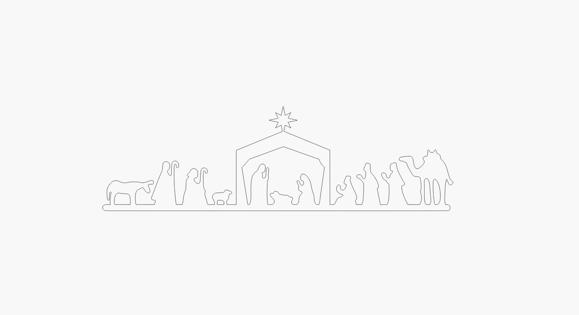 Nativity Continuous Ornament SVG. Perfect for Shirts Laser - Etsy