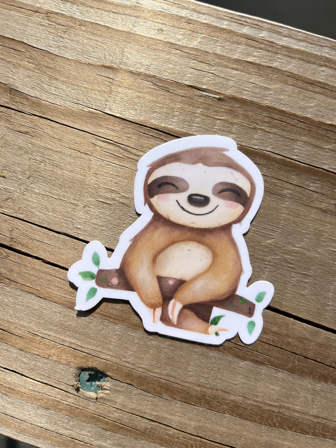 Cute Sloth Sticker - Watercolor Sloth Decal, Laptop Sticker, Phone ...