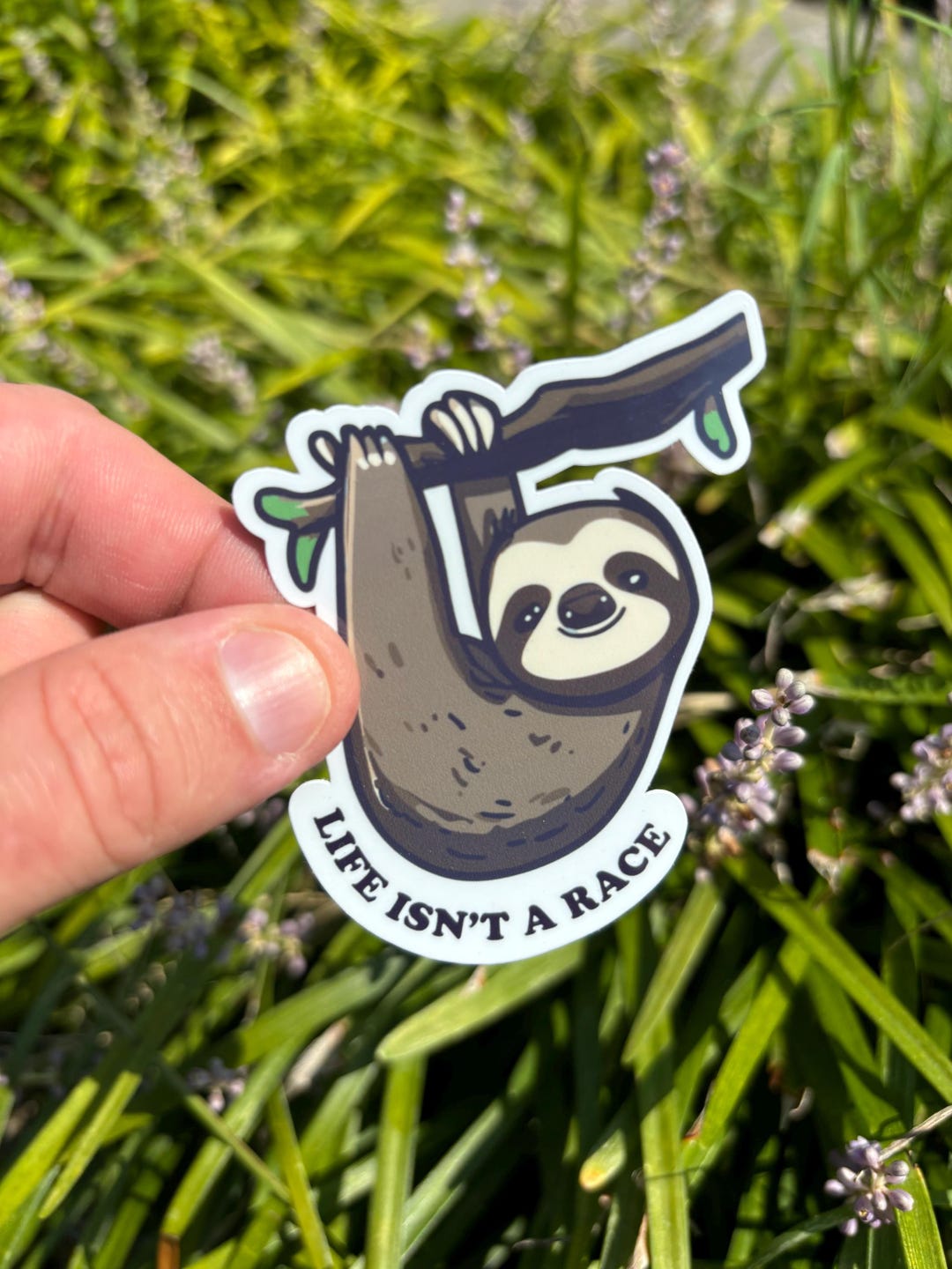 Cute Sloth Sticker "life is Not a Race" - Watercolor Sloth Decal ...