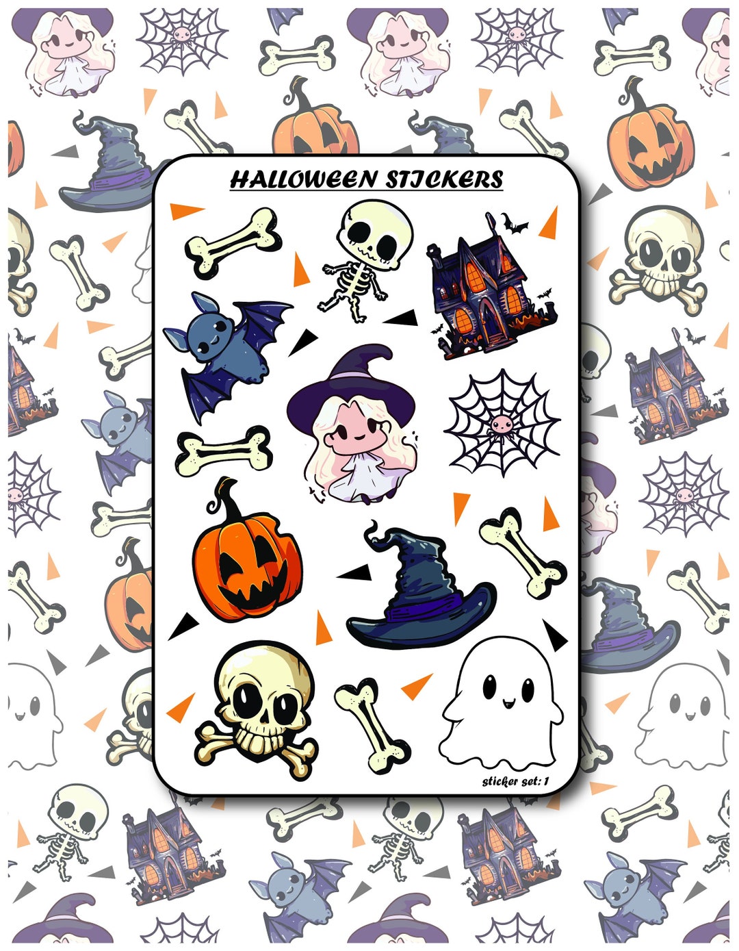 Halloween Sticker Sheet, Fall Sticker Sheet, Autumn Sticker Sheet ...