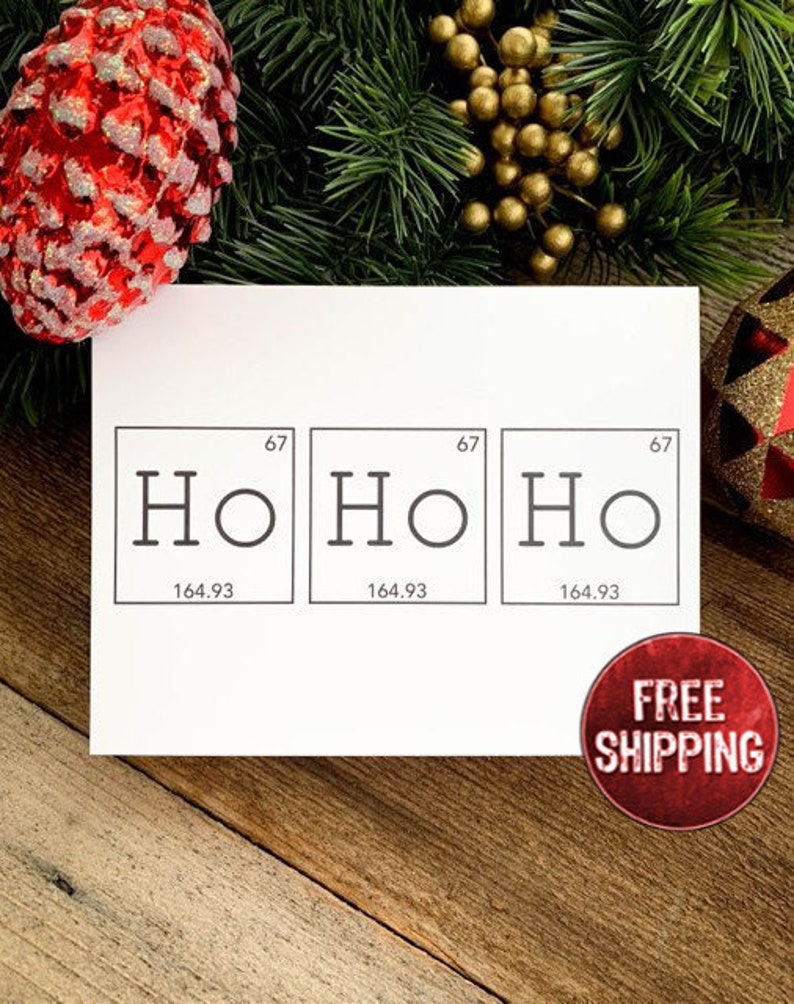 Ho Ho Ho Periodic Element Greeting Card, Science Holiday Cards ...