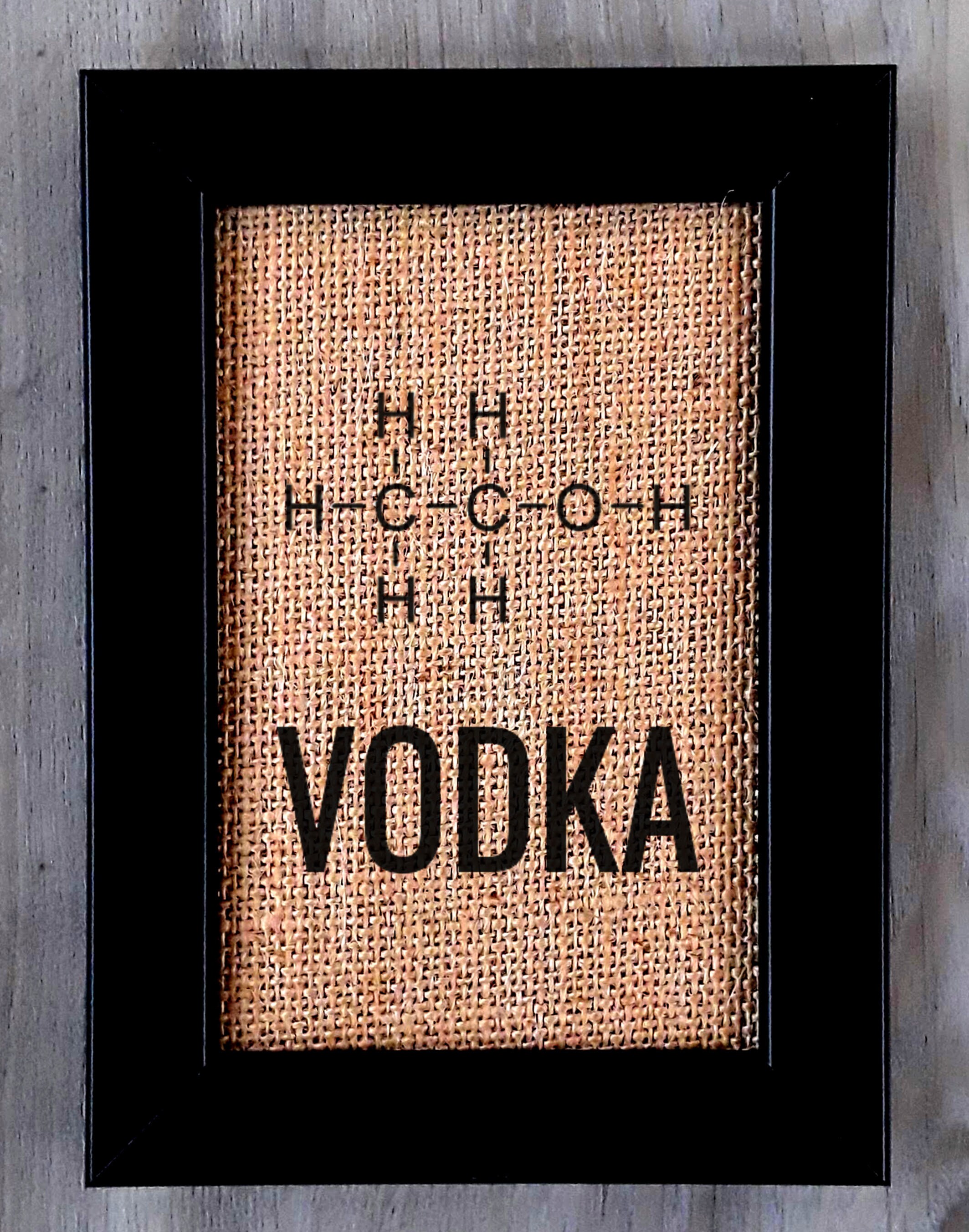 FRAMED Vodka Molecule On Burlap Vodka Gifts Vodka Sign | Etsy