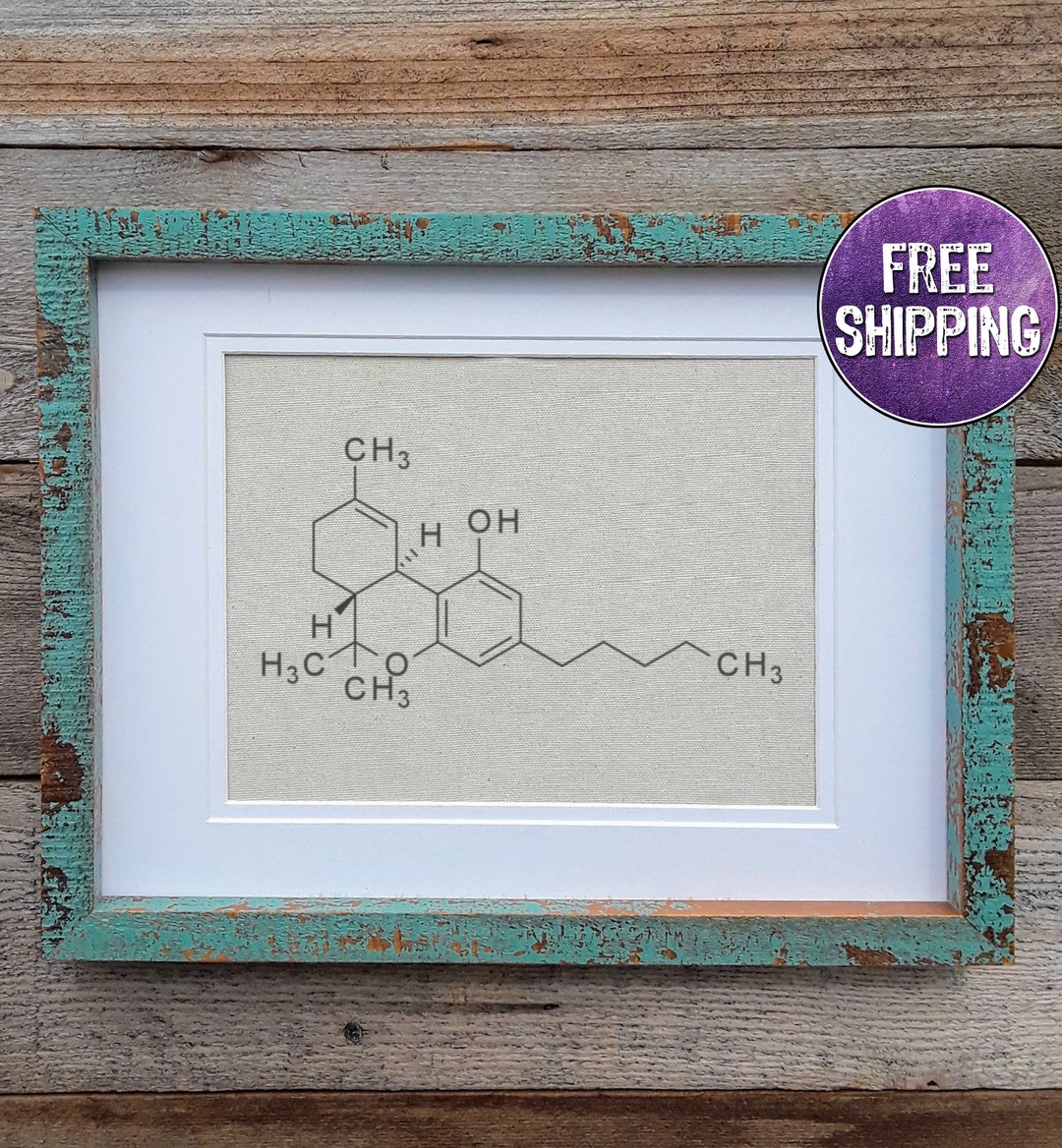 THC Molecule Art Print on Canvas - Marijuana Dispensary Wall Art ...