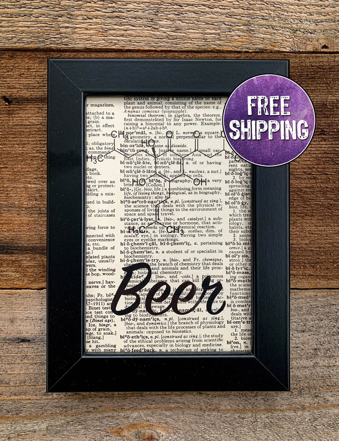 Framed Beer Vintage Dictionary Print, Beer Making Gift, Beer Brewing ...