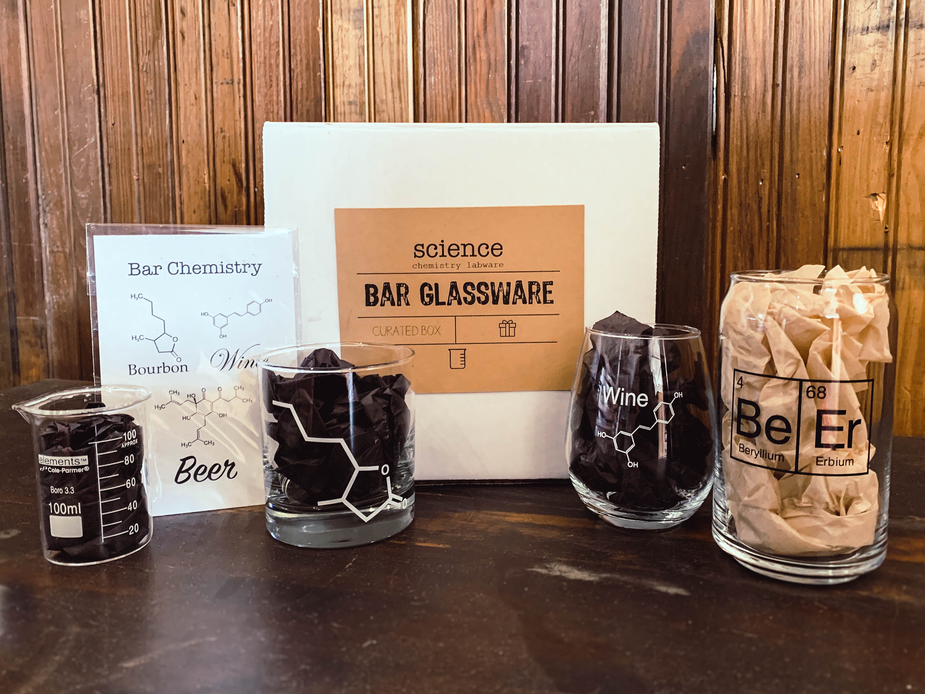 Science Themed Bar Glassware Set With Gift Box Unique Barware - Etsy