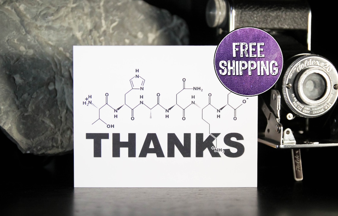 Amino Acid Thank You Cards Thank You Cards Pack Science | Etsy