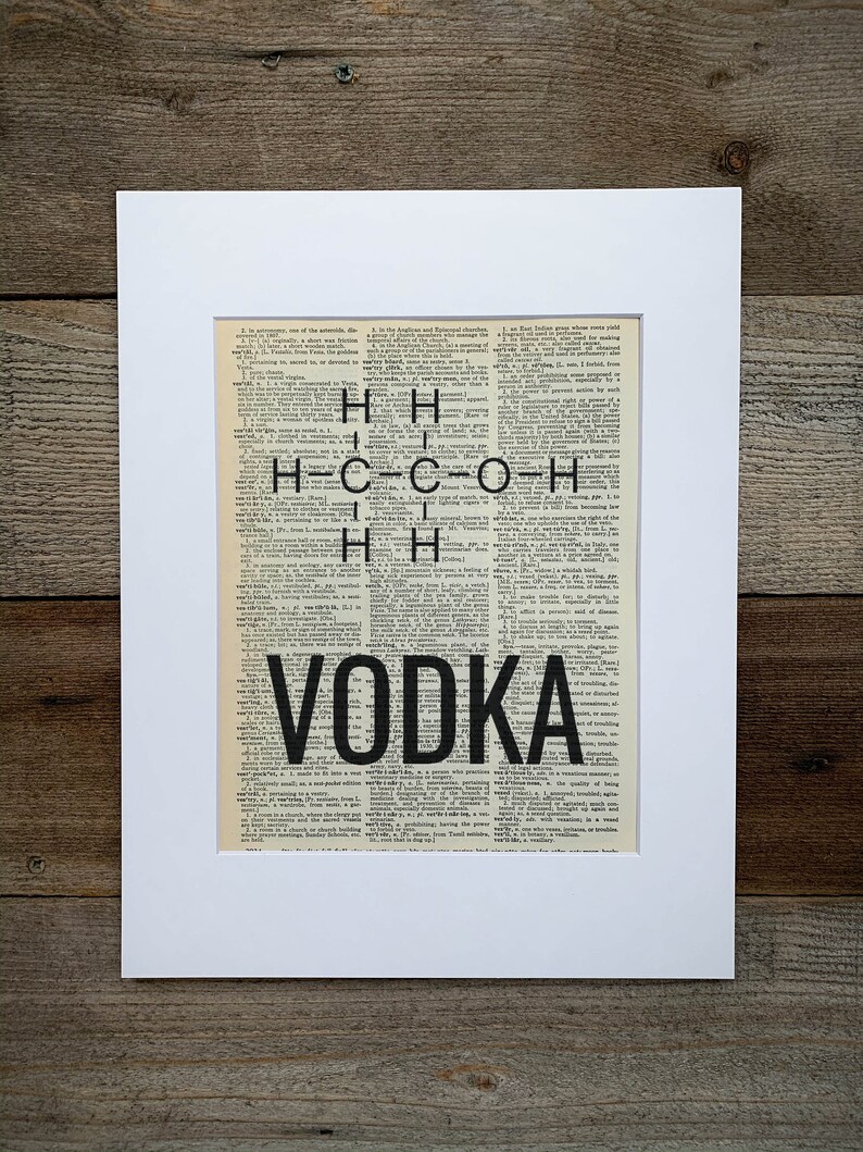 Vodka Molecule Vintage Dictionary Print Ethanol Vodka Gift - Etsy