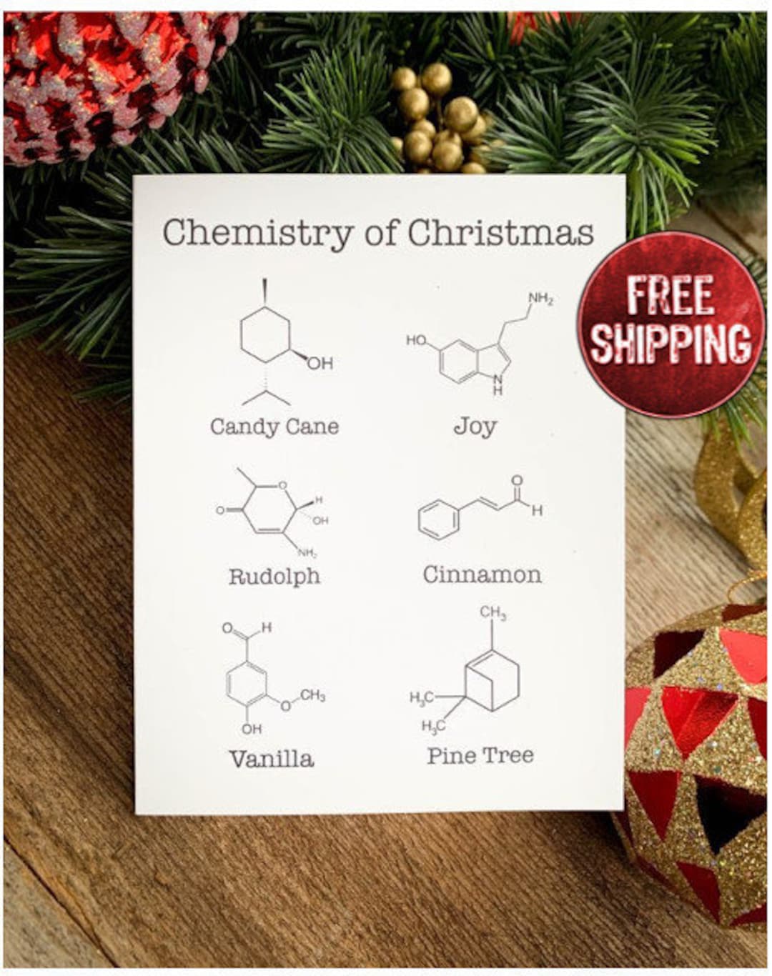 Chemistry of Christmas Holiday Card, Science Holiday Card, Science ...