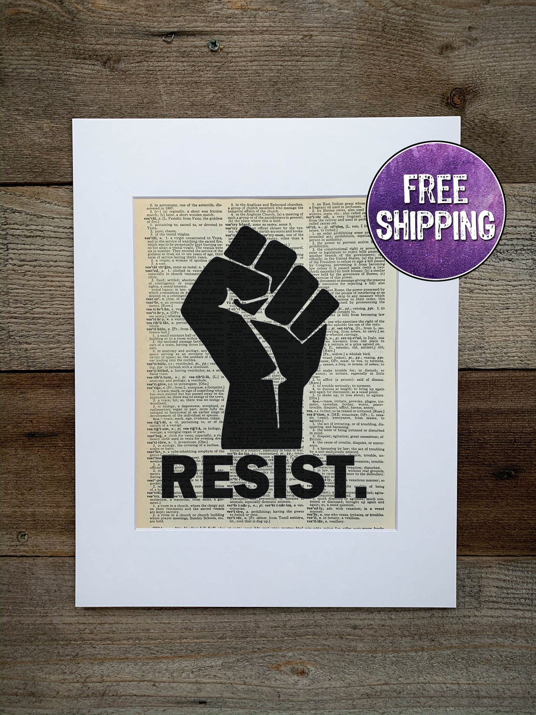 Resist Fist Vintage Dictionary Print, Political Gift, #resist, Liberal ...