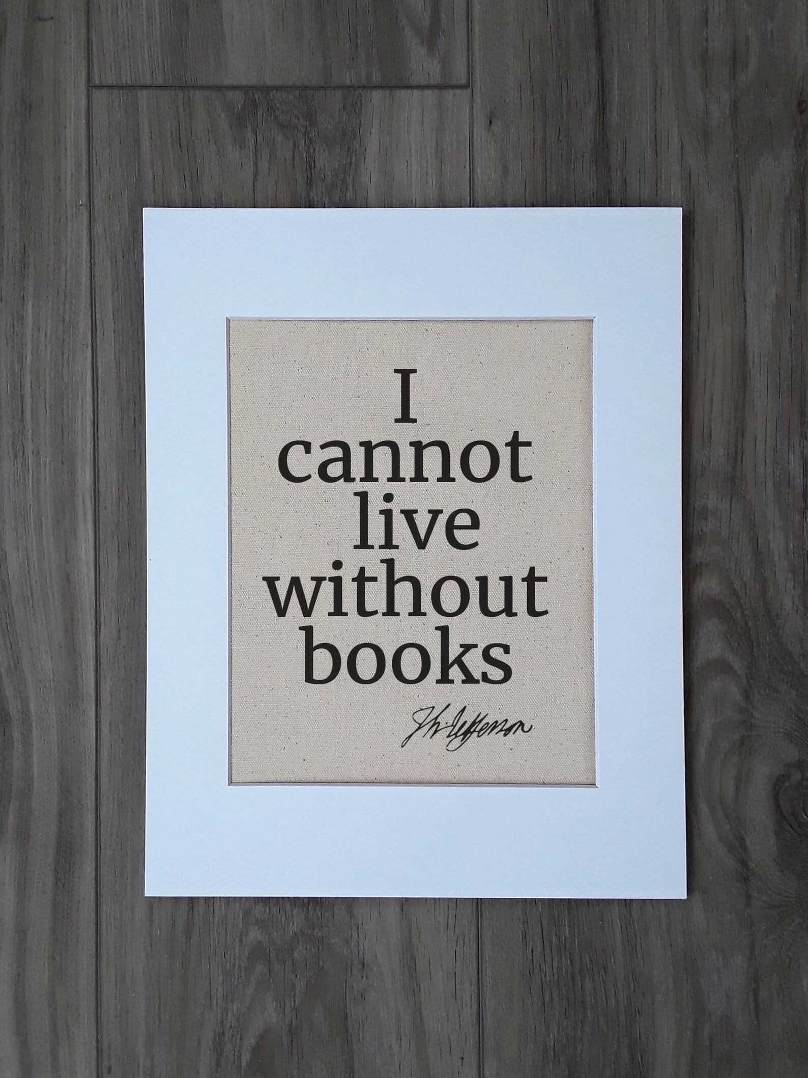 I Cannot Live Without Books Quote on Canvas - Literary Decor for Book ...