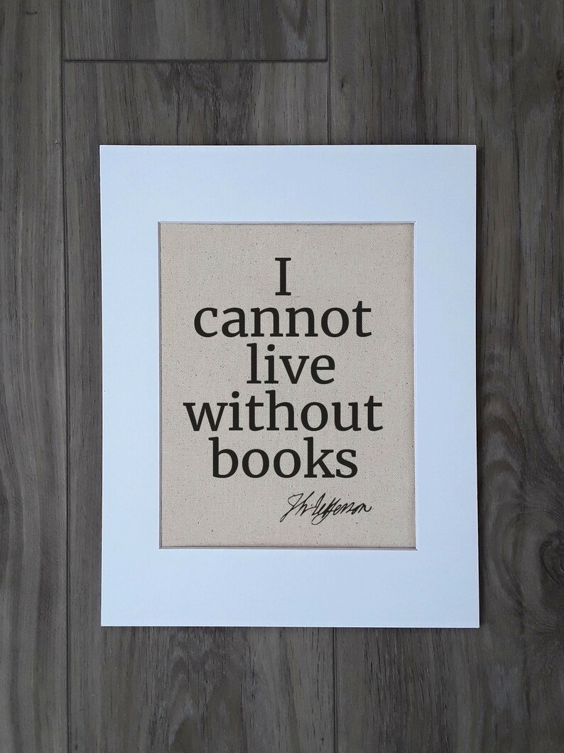 I Cannot Live Without Books Quote on Canvas Book Club Gifts | Etsy
