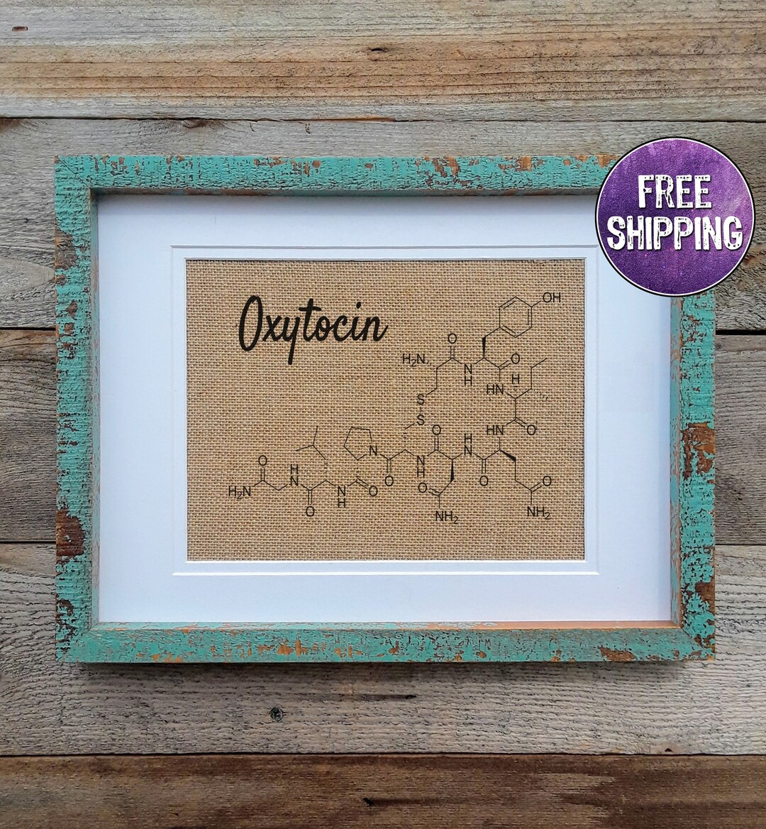 Oxytocin, Cuddle Molecule, Print on Burlap - Cuddle Molecule Chemistry ...