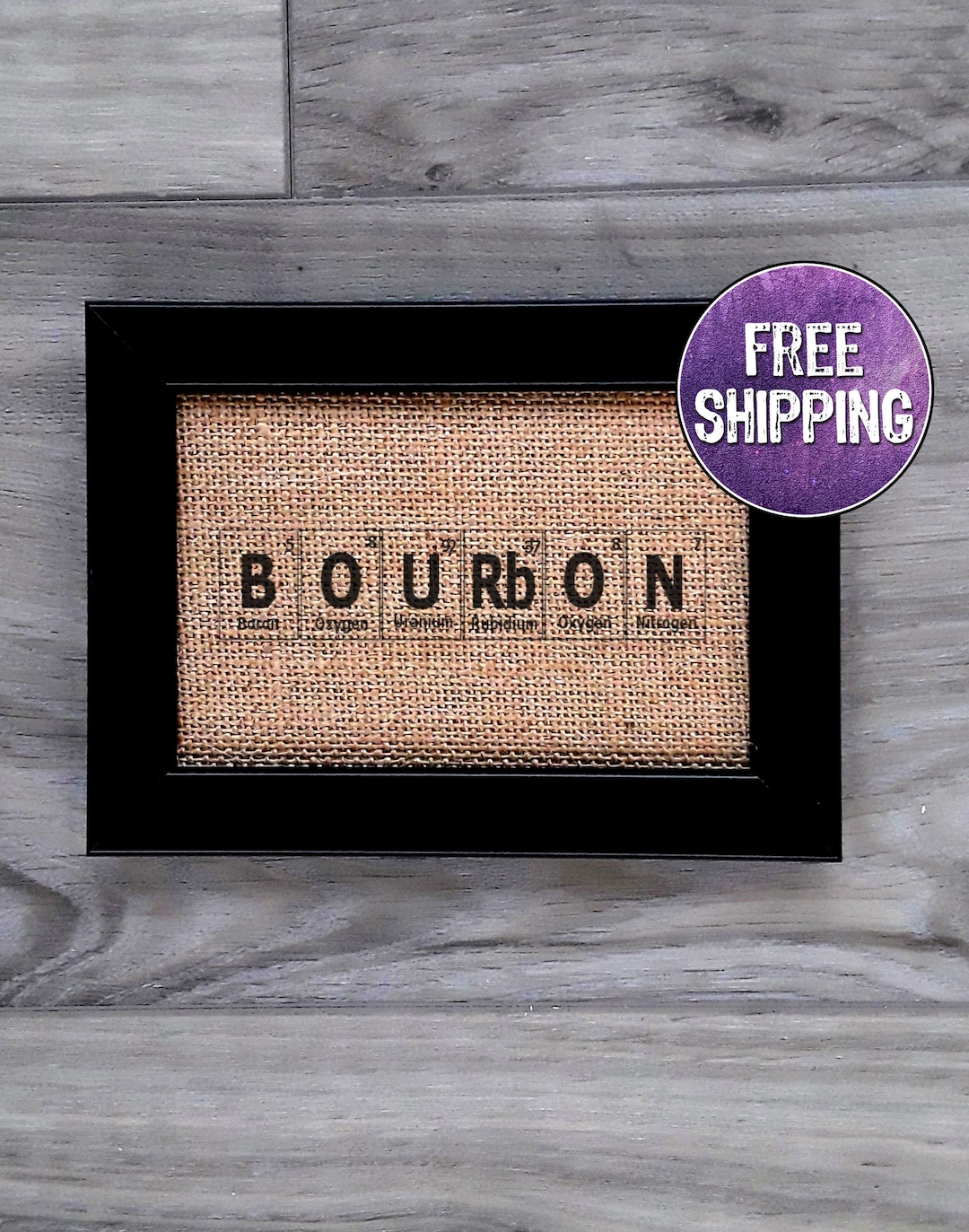 FRAMED Bourbon Sign on Burlap, Bourbon Gifts, Bourbon Art, Bourbon ...