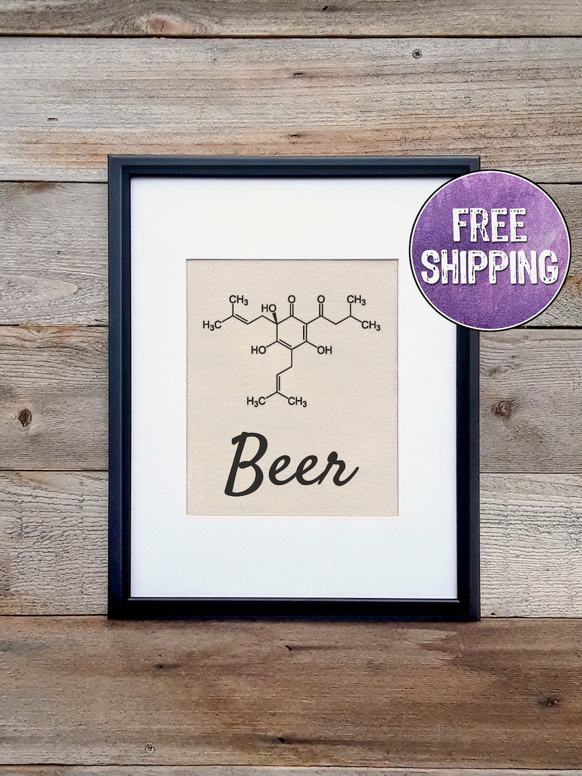 Beer Molecule Canvas Print – Modern Chemistry Wall Art for Home Bar or ...