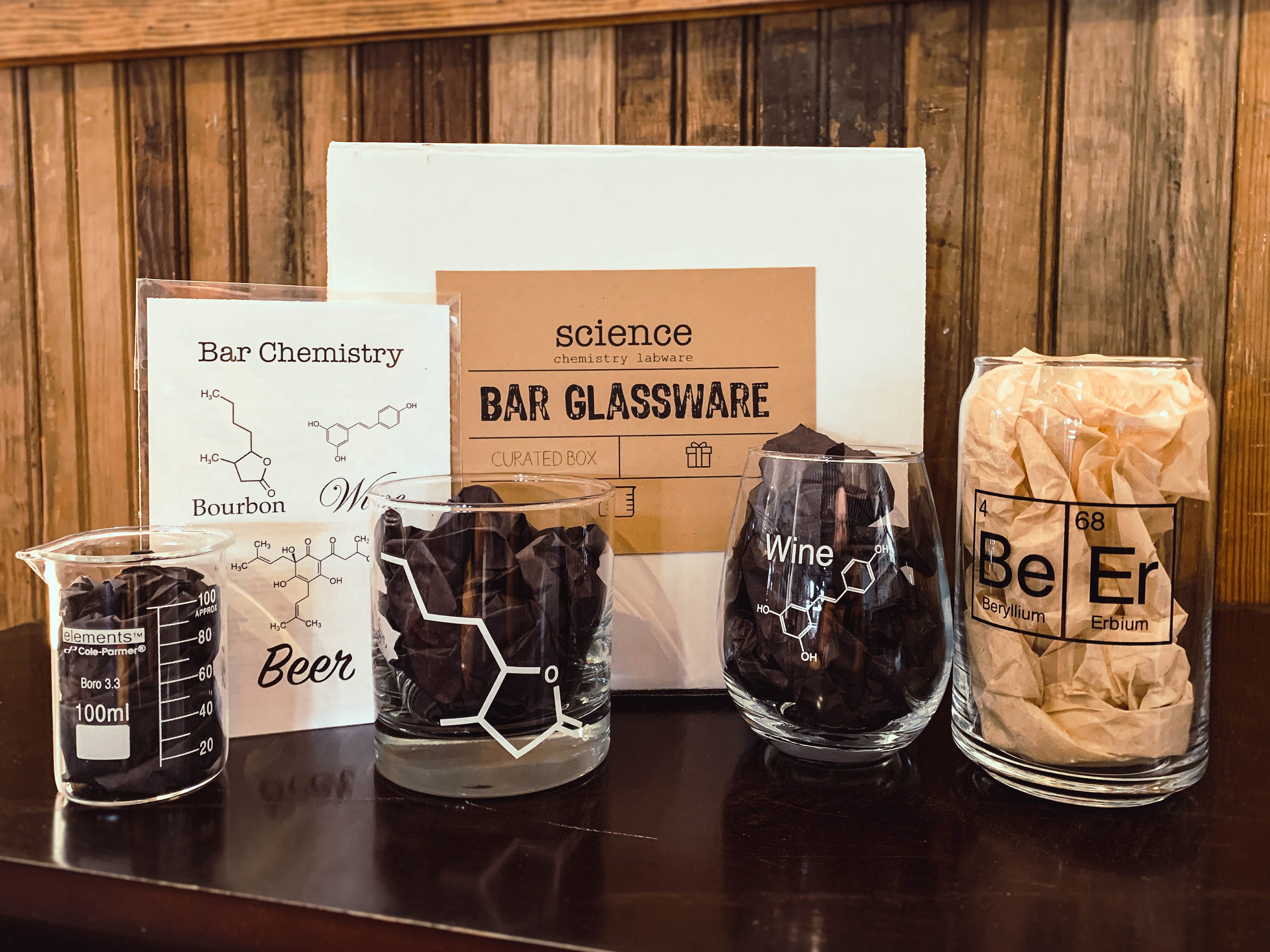 Science Themed Bar Glassware Set With Gift Box Unique Barware - Etsy