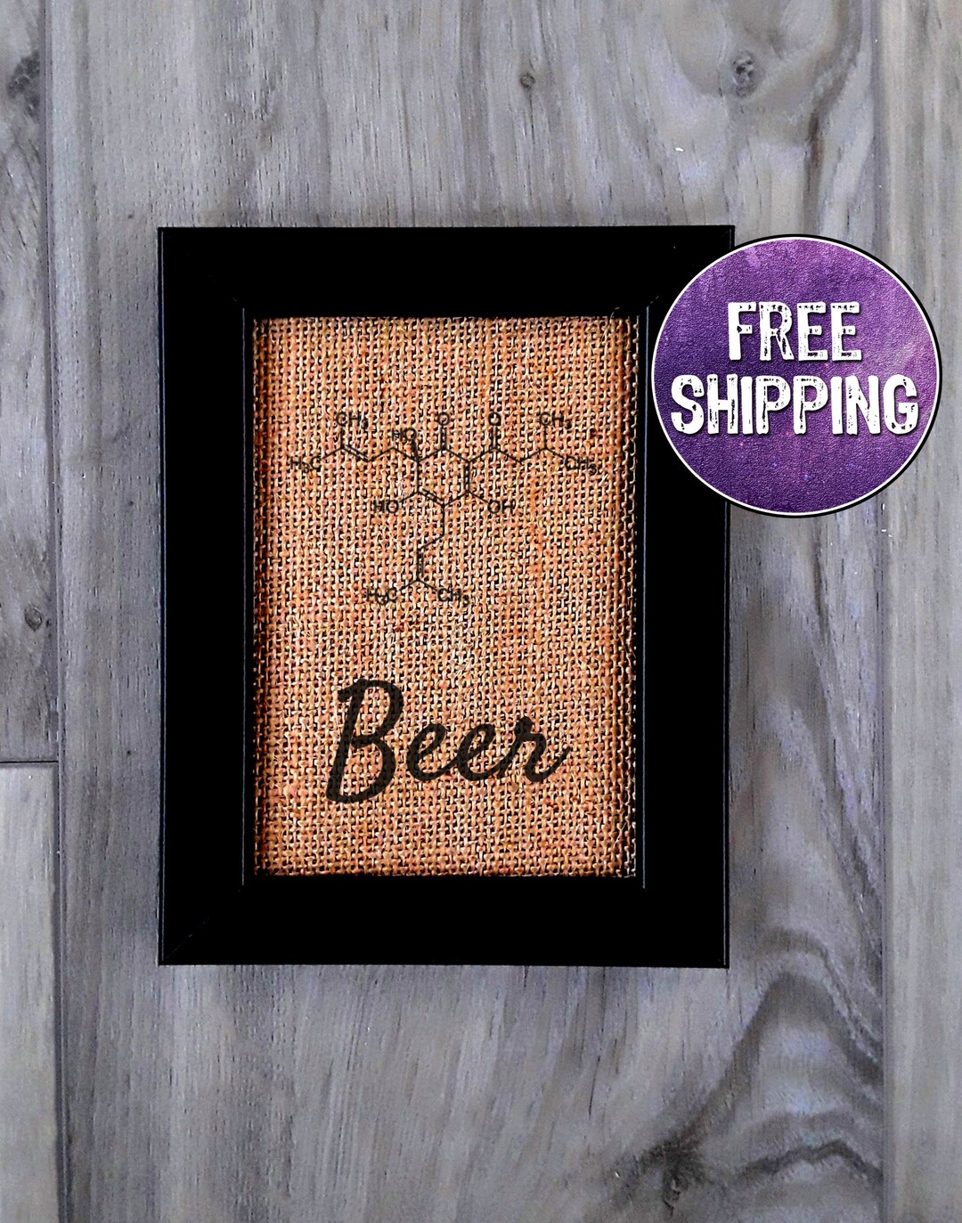 FRAMED Beer Sign on Burlap, Home Bar Sign, Bar Cart Decor, Beer Gift ...
