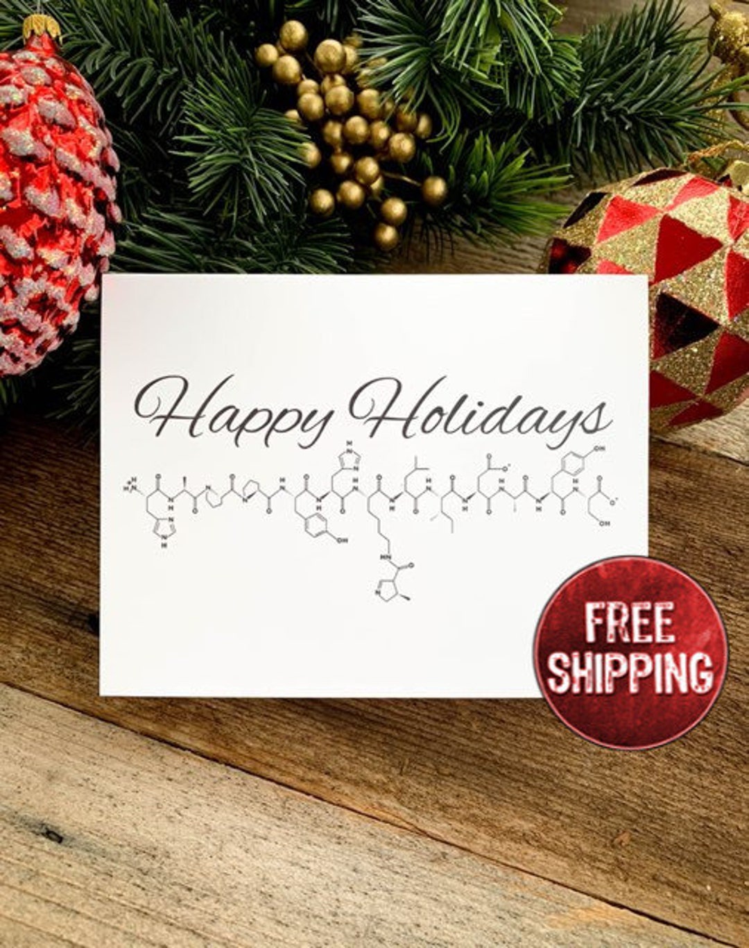 Happy Holidays Amino Acid Christmas Card, Science Holiday Cards ...