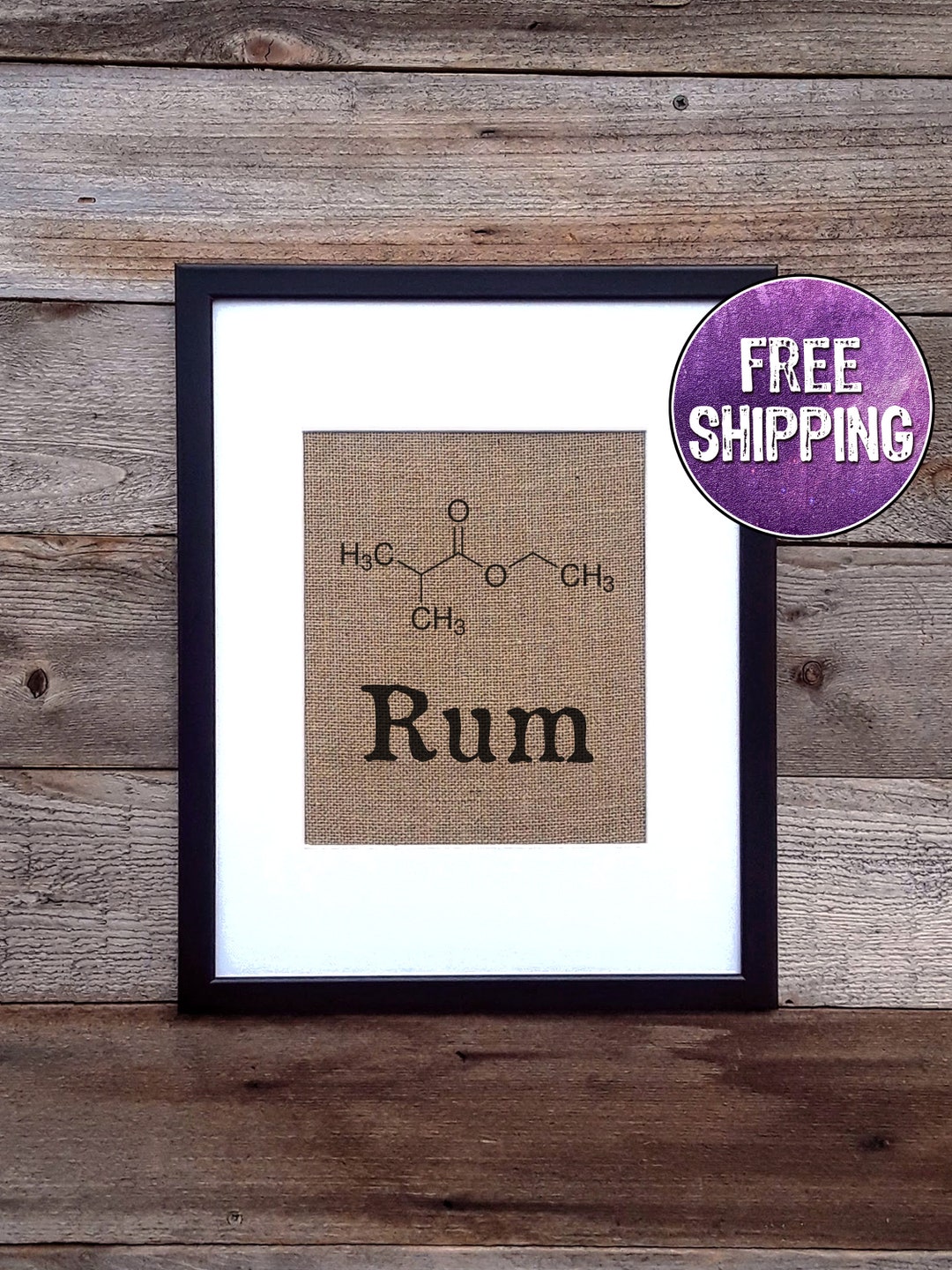 Rum Molecule on Burlap - Rum Gifts for the Rum Lover - Rum Wall Art ...