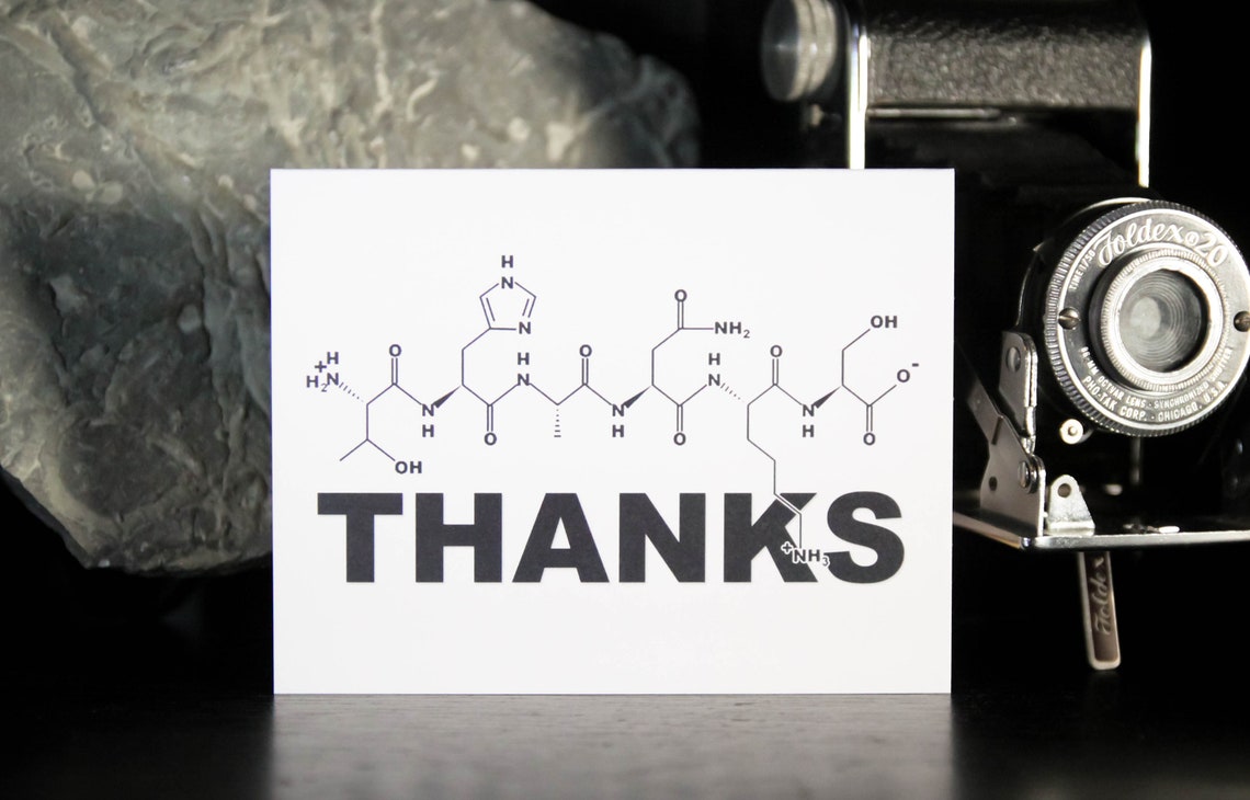 Amino Acid Thank You Cards, Thank You Cards Pack, Science Wedding Thank ...