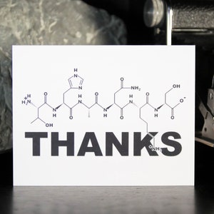 Amino Acid Thank You Cards, Thank You Cards Pack, Science Wedding Thank ...