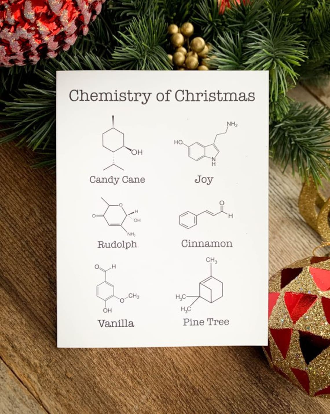 Set of 5 Science Themed Holiday Cards Science Holiday Cards - Etsy