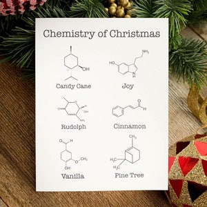 Set of 5 Science Themed Holiday Cards, Science Holiday Cards, Science ...