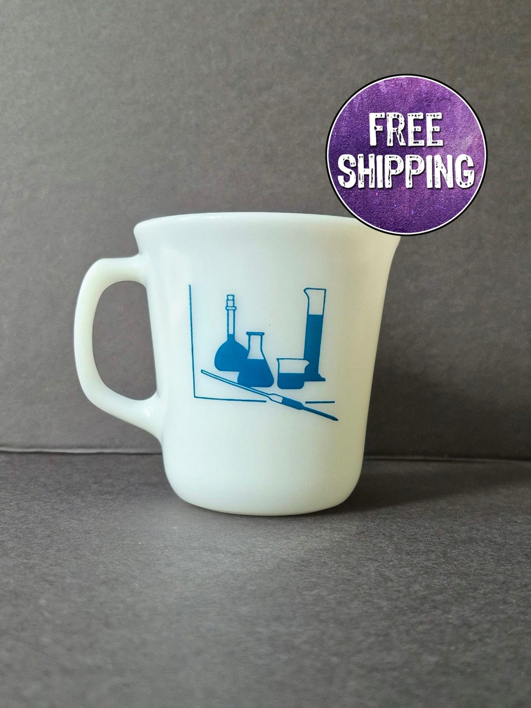 RARE Vintage Corning Science Mug - Milk Glass Corningware Laboratory ...
