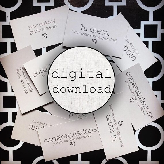 Digital Download Parking Cards Cuss Word Cards Stocking | Etsy