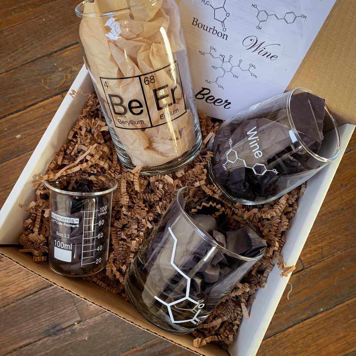 Science Themed Bar Glassware Set With Gift Box Unique Barware - Etsy