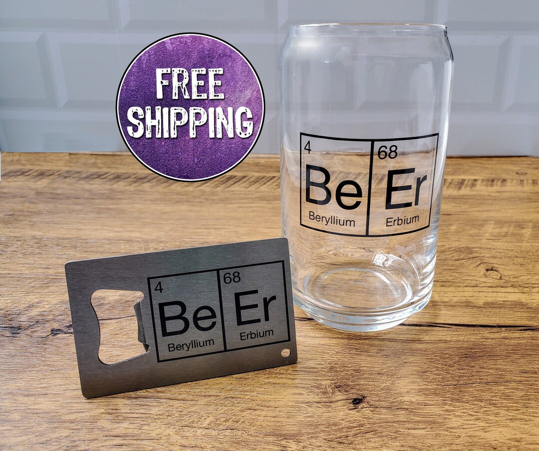Beer Gift Set Includes Beer Glass, Beer Bottle Opener, A Science Themed ...
