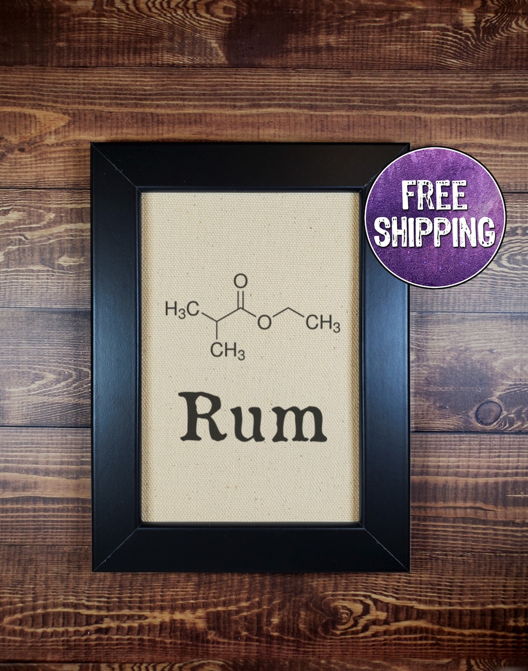 FRAMED Rum Molecule on Canvas, Rum Gifts, Rum and Coke Gifts, Rum Wall ...