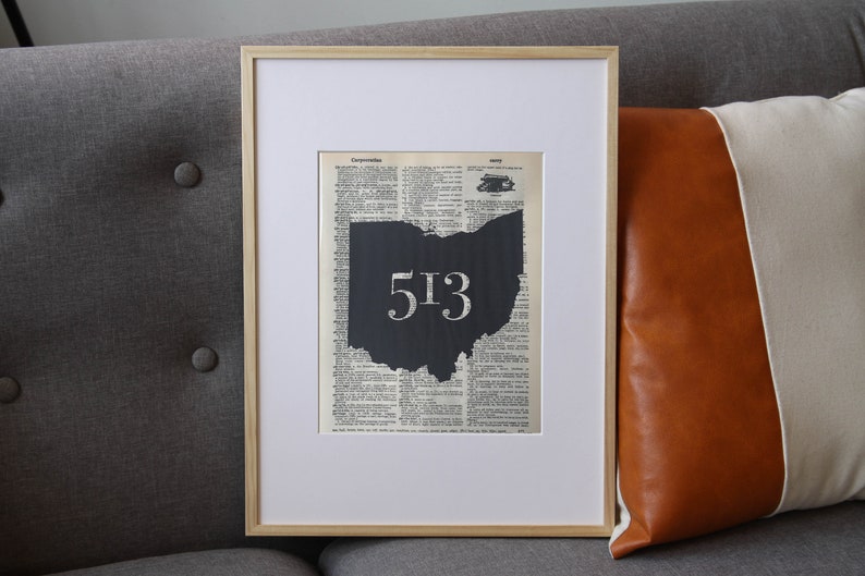 Cincinnati Area Code Vintage Dictionary Print 513 Cincinnati - Etsy