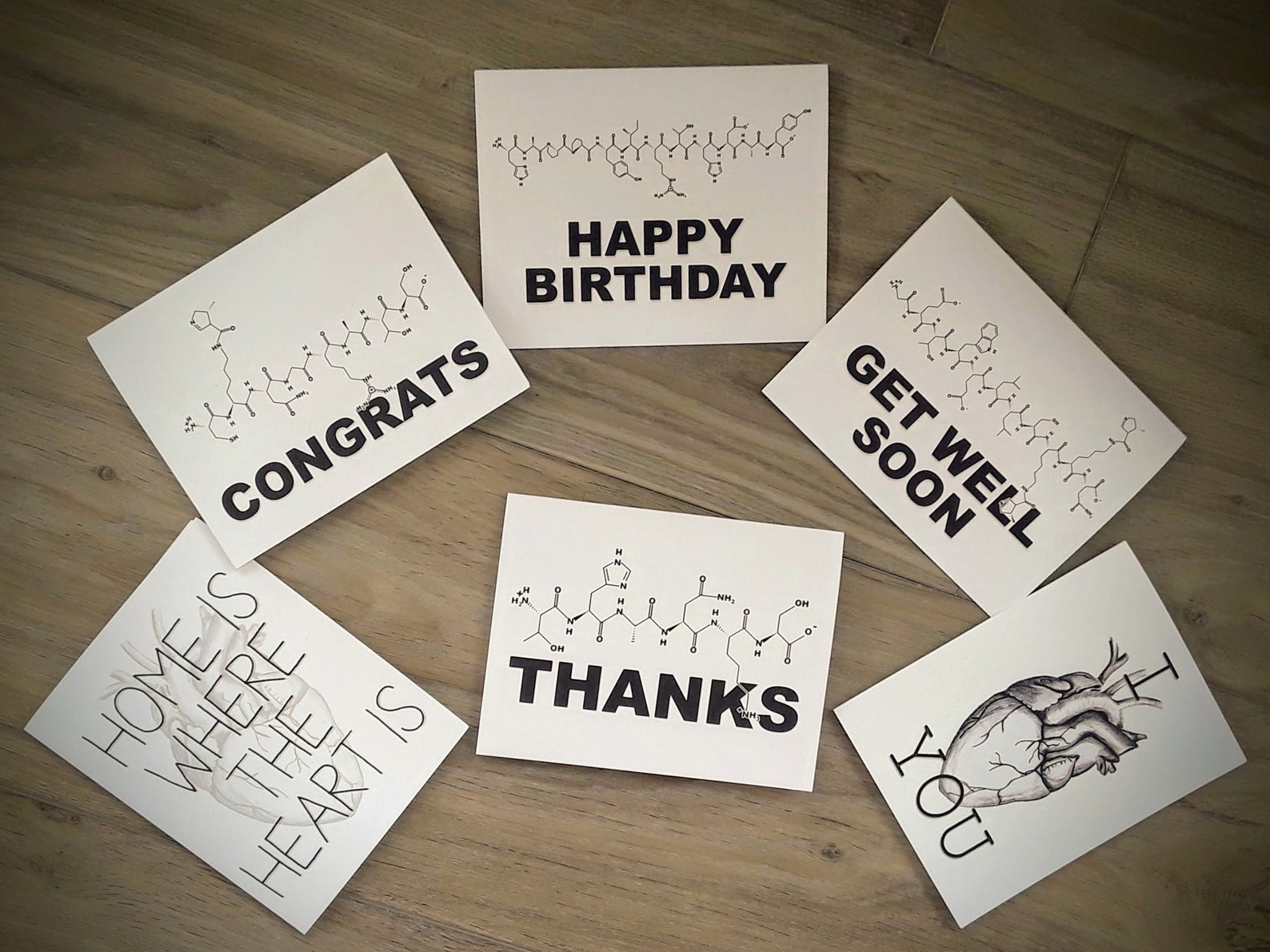 Amino Acid Thank You Cards Thank You Cards Pack Science | Etsy