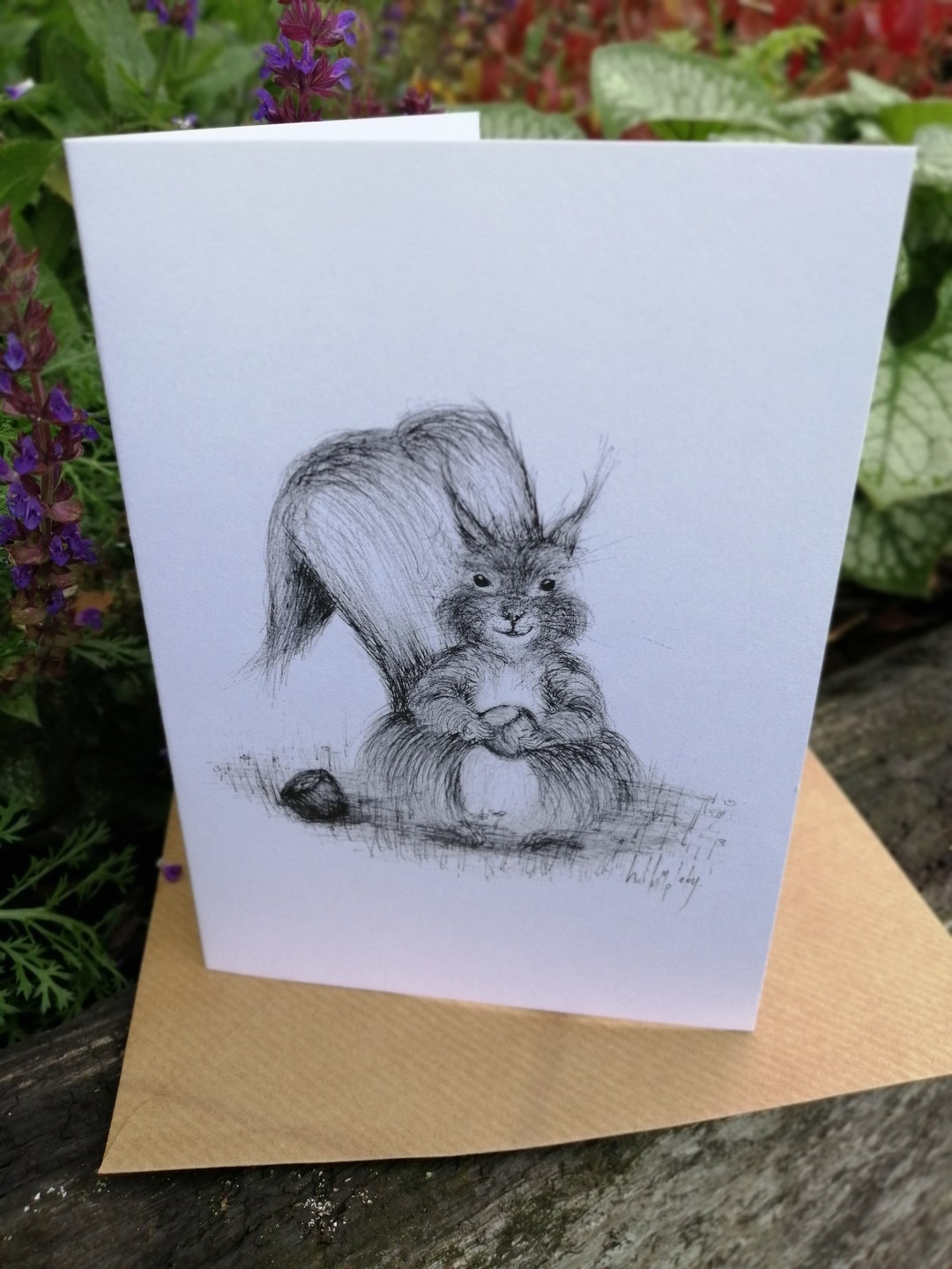 Squirrel Card Scottish Squirrel Greetings Card Blank Inside 'ikle ...