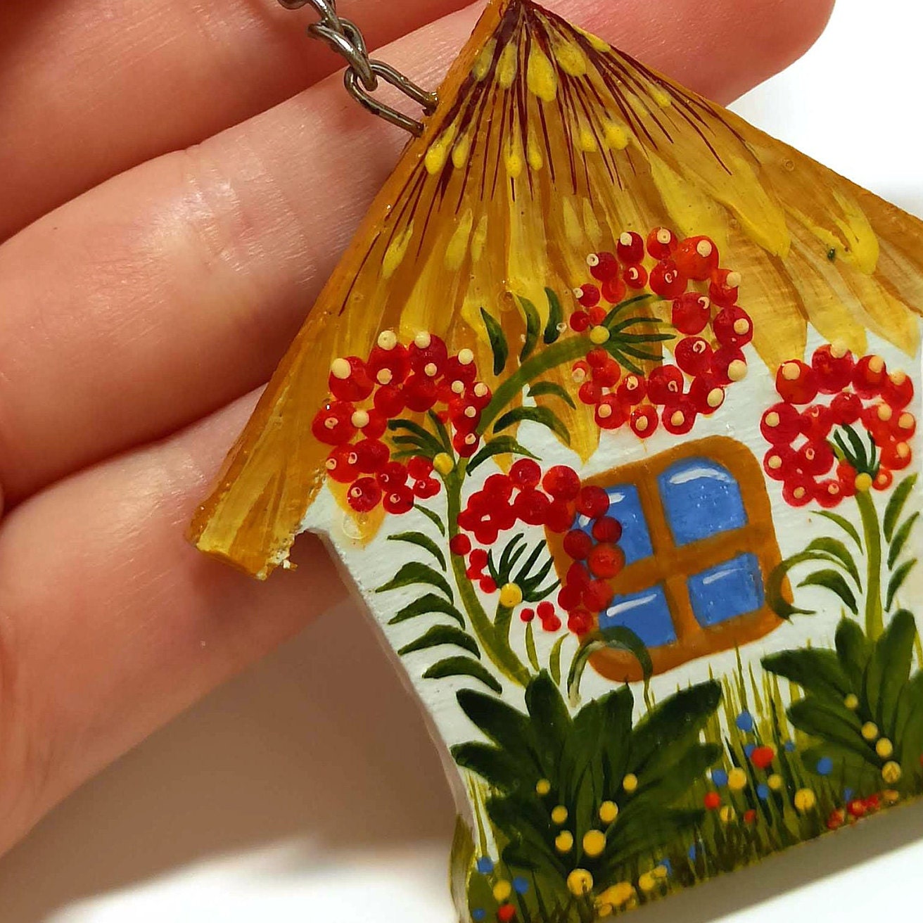 Ukraine Keychain. House Keychains. Hand Painted Wood Souvenir ...