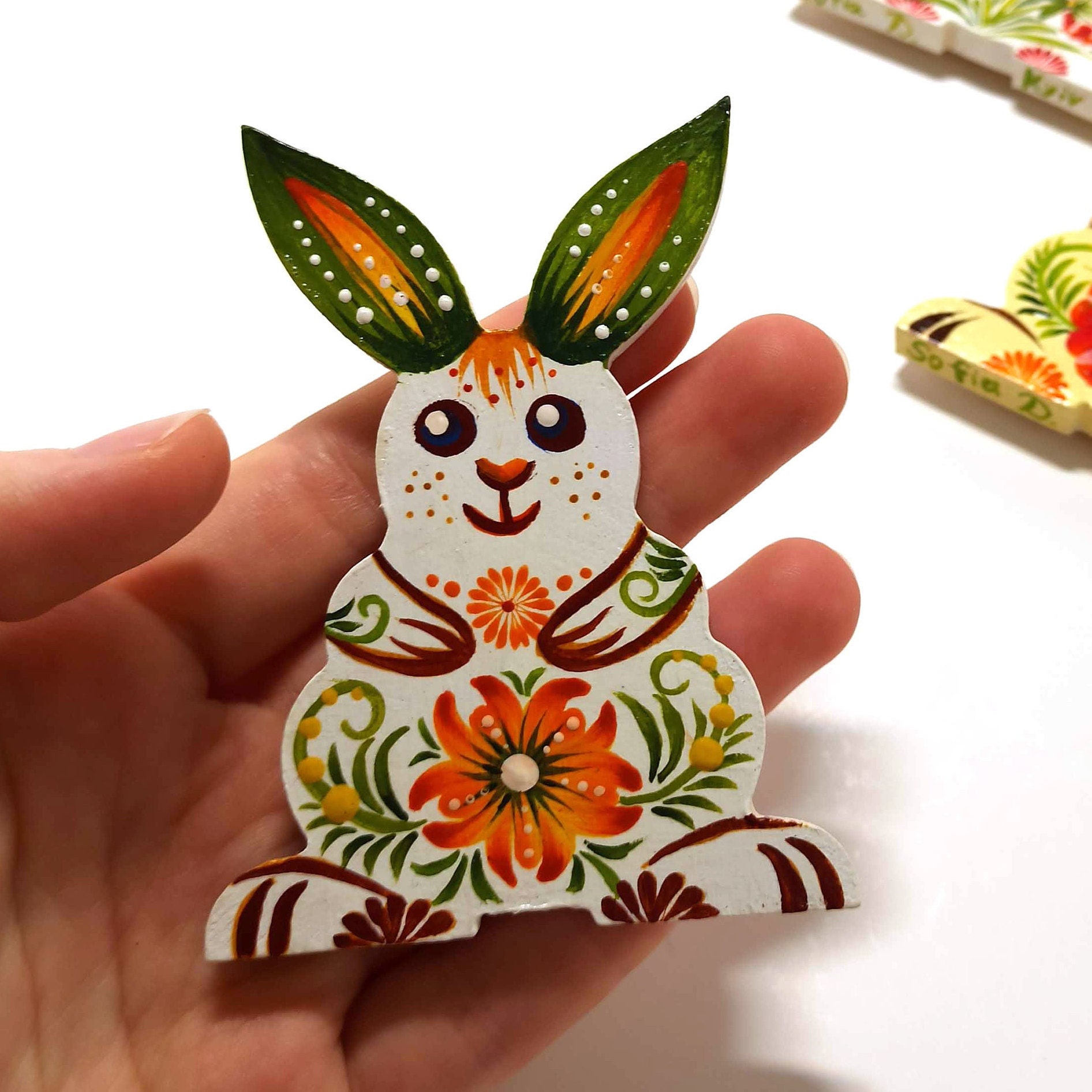 Hare Rabbit Magnets. Bunny Fridge Wood Magnet. Hand Painted. - Etsy