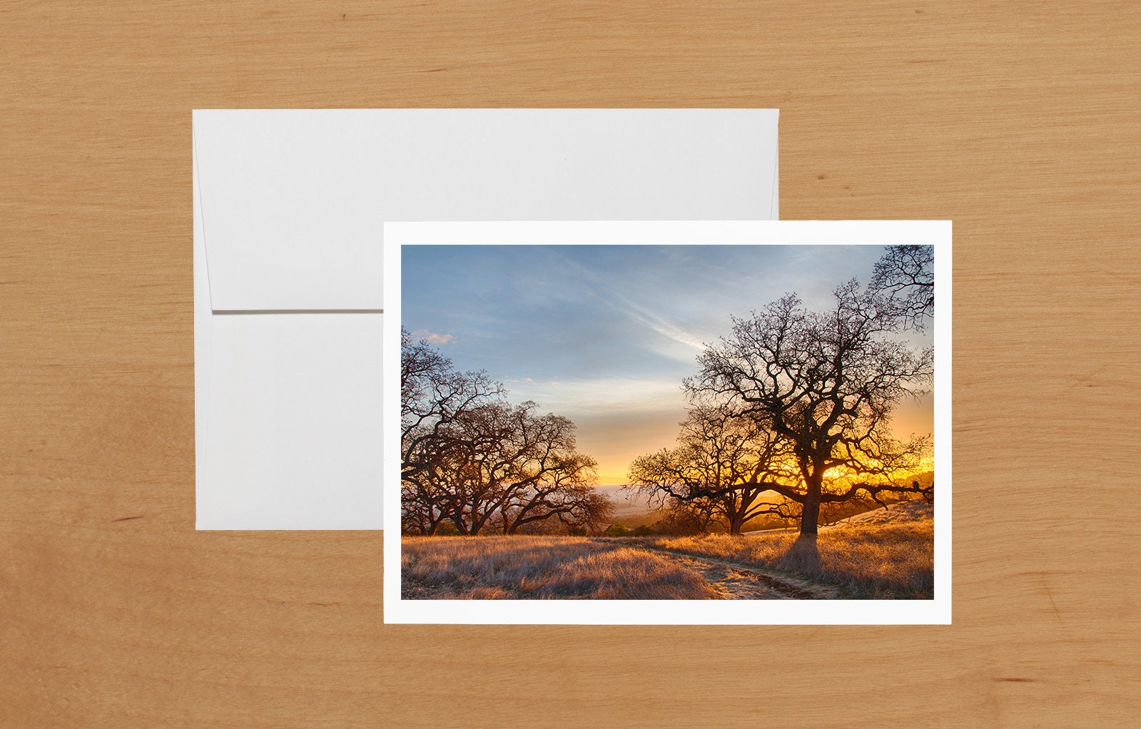 Sunrise With Trees 2: Landscape Photo Greeting Card - Etsy