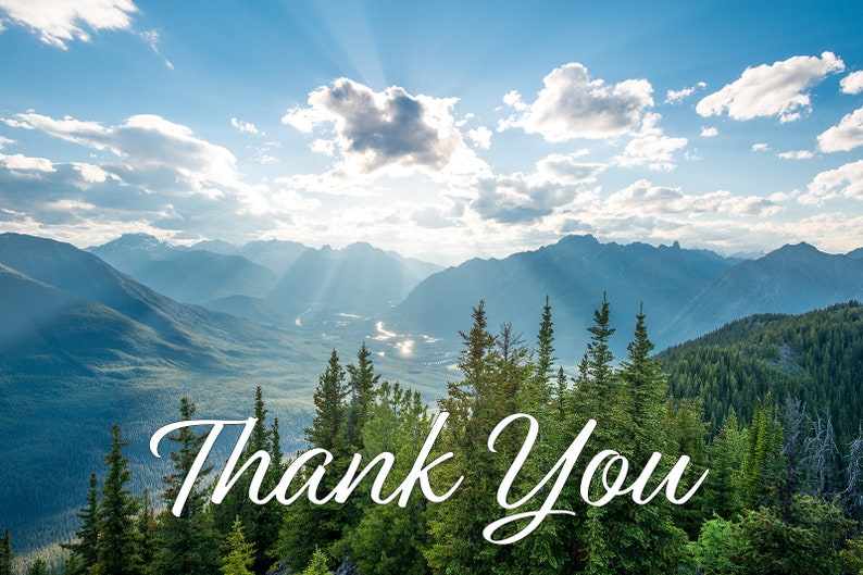 Set of 10 Photo Thank You Cards: Clouds Over Valley - Etsy