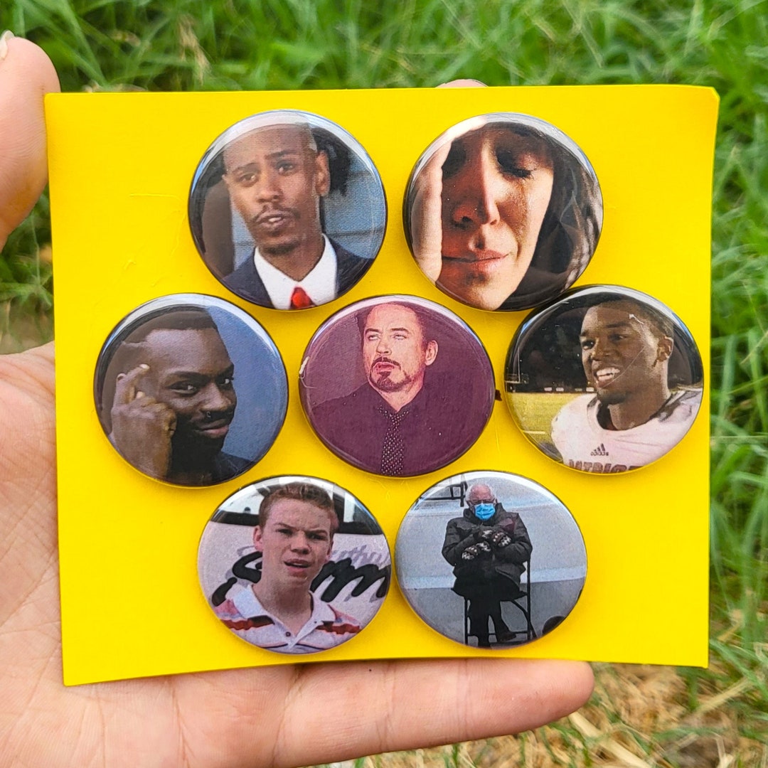 Memes Set 6 Button Set Simple Cute Gift 1.25 Pinback Button - Etsy