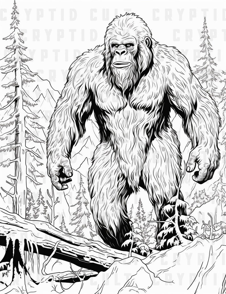 25 Bigfoot Coloring Pages Printable Sasquatch Printable Coloring Page ...