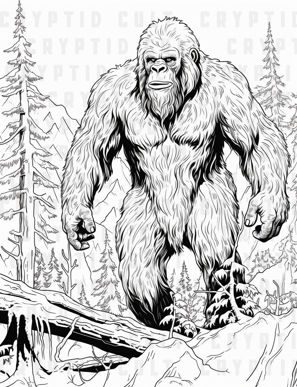 25 Bigfoot Coloring Pages Printable Sasquatch Printable Coloring Page ...