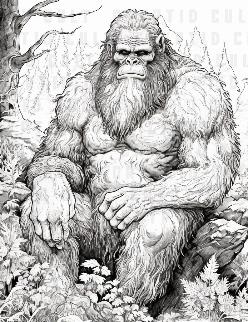 25 Bigfoot Coloring Pages Printable Sasquatch Printable Coloring Page ...