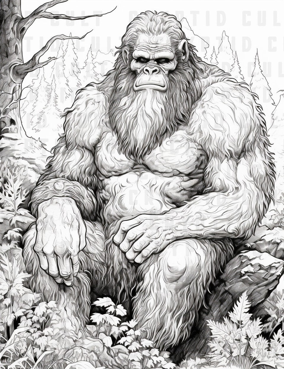 25 Bigfoot Coloring Pages Printable Sasquatch Printable Coloring Page ...