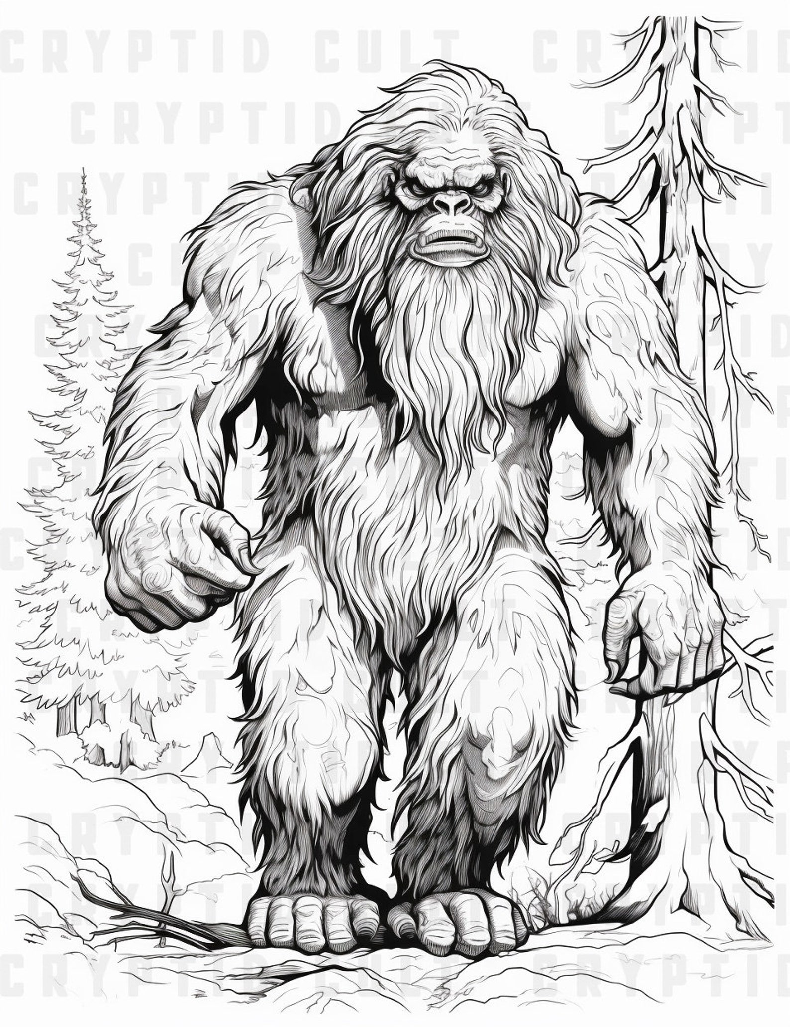 25 Bigfoot Coloring Pages Printable Sasquatch Printable Coloring Page ...