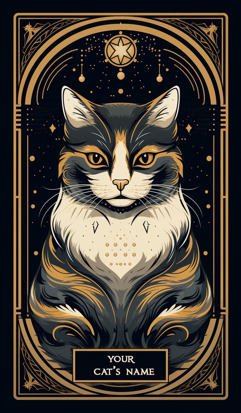 35 Cat Printable Tarot Cards Cat Tarot Printable Tarot Customizable ...